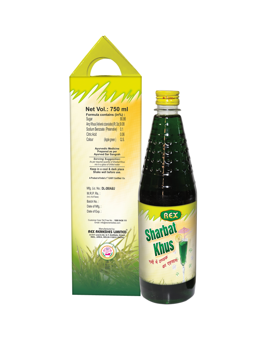 Sharbat Khus - Cooling Vetiver Syrup | Rex Remedies